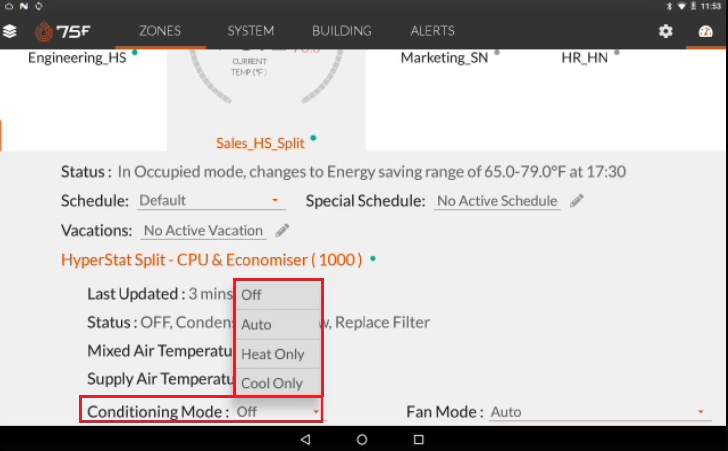 HyperStat Split- CPU & Economizer Profile – ClimaVision