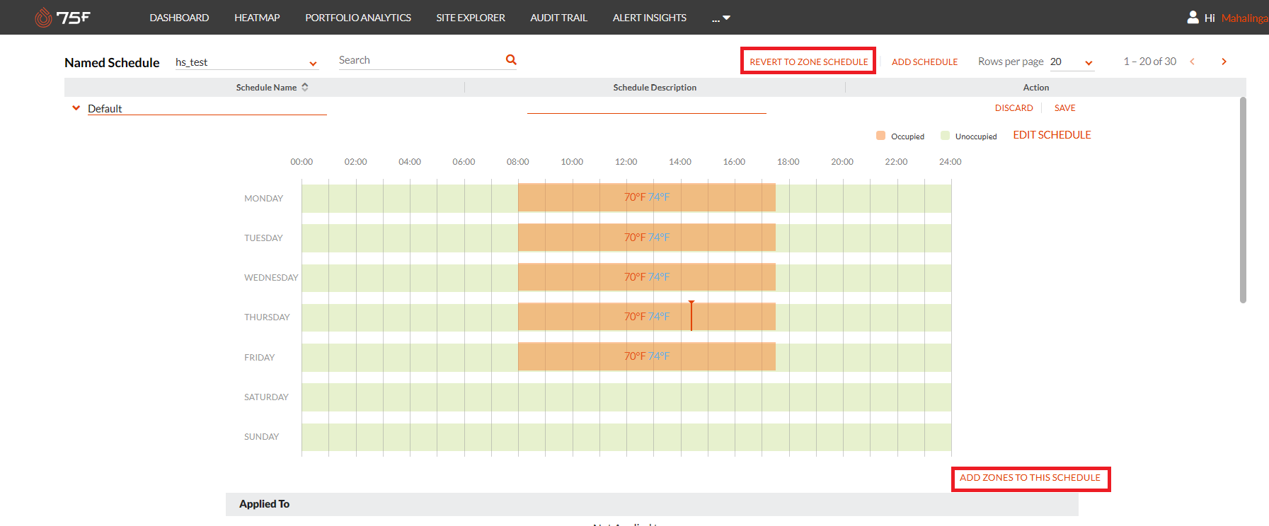 Creating, Applying and Editing Named Schedules – ClimaVision