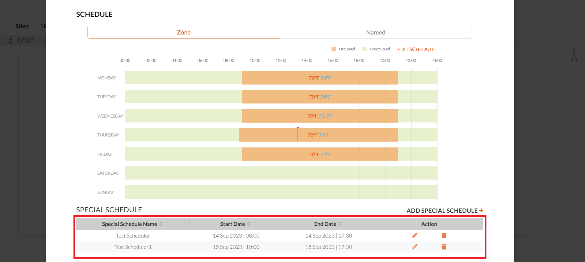 Creating, Applying and Editing Special Schedules – ClimaVision